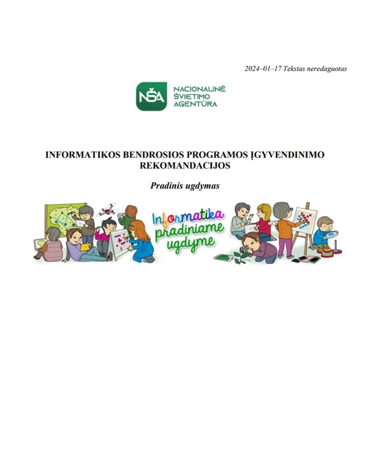 Informatikos bendrosios programos įgyvendinimo rekomendacijos pradiniam ...